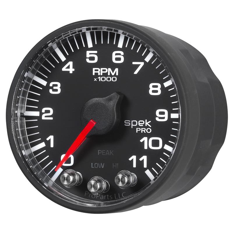 Autometer Spek-Pro Gauge Tach 2 1/16in 11K Rpm W/ Shift Light & Peak M ...