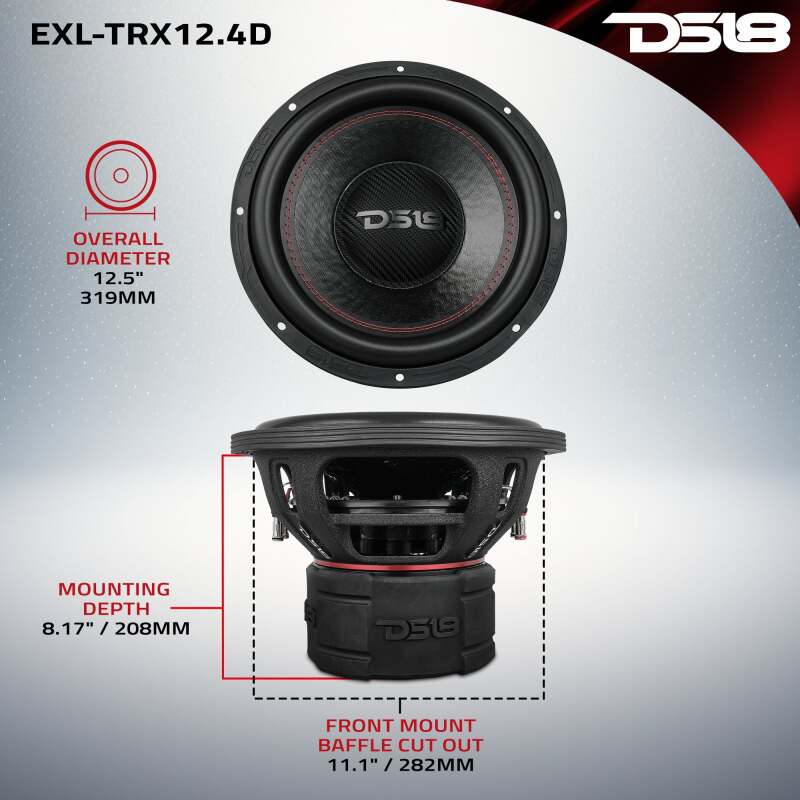 DS18 12in 2000 Watts RMS 4+4 ohm DVC Quad Stacked Magnet Reinforced Co ...