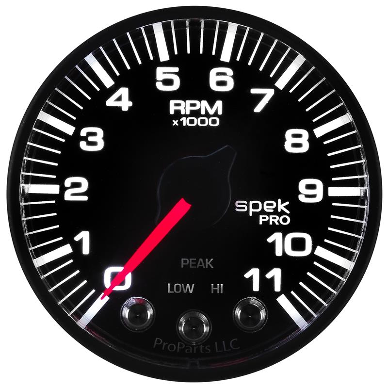 Autometer Spek-Pro Gauge Tach 2 1/16in 11K Rpm W/ Shift Light & Peak M ...