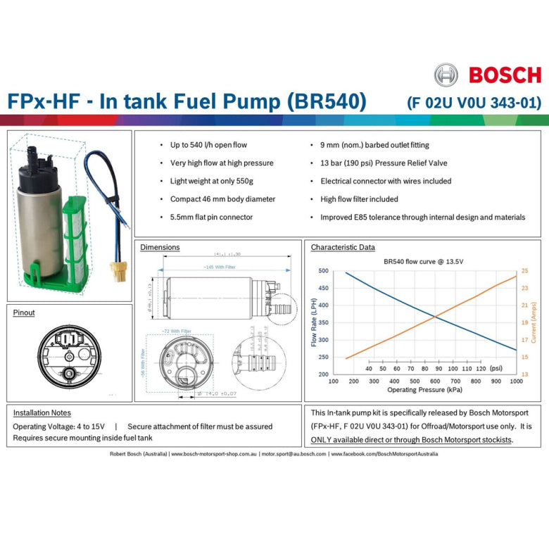 Nuke Performance - Bosch BR540 in-tank fuel pump kit – Drift HQ