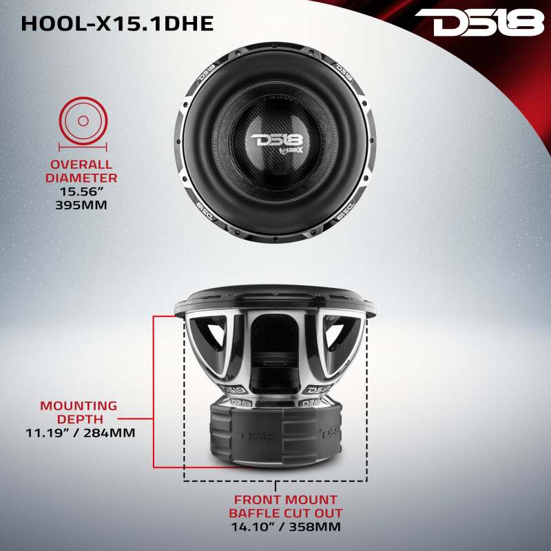 DS18 Hooligan High Excursion Subwoofer 15in 4000 Watts RMS 1 ohm DVC ...