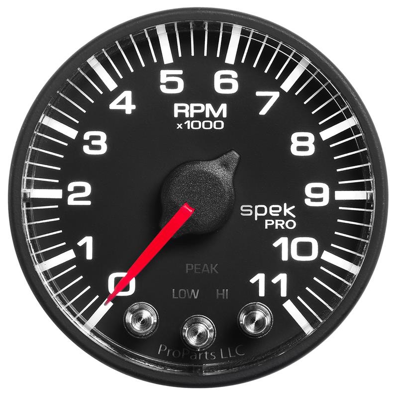 Autometer Spek-Pro Gauge Tach 2 1/16in 11K Rpm W/ Shift Light & Peak M ...