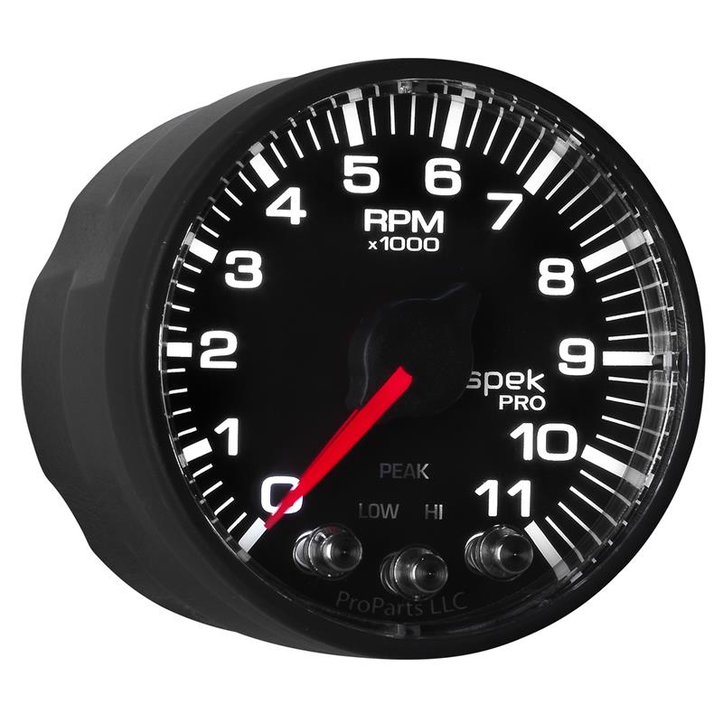 Autometer Spek-Pro Gauge Tach 2 1/16in 11K Rpm W/ Shift Light & Peak M ...