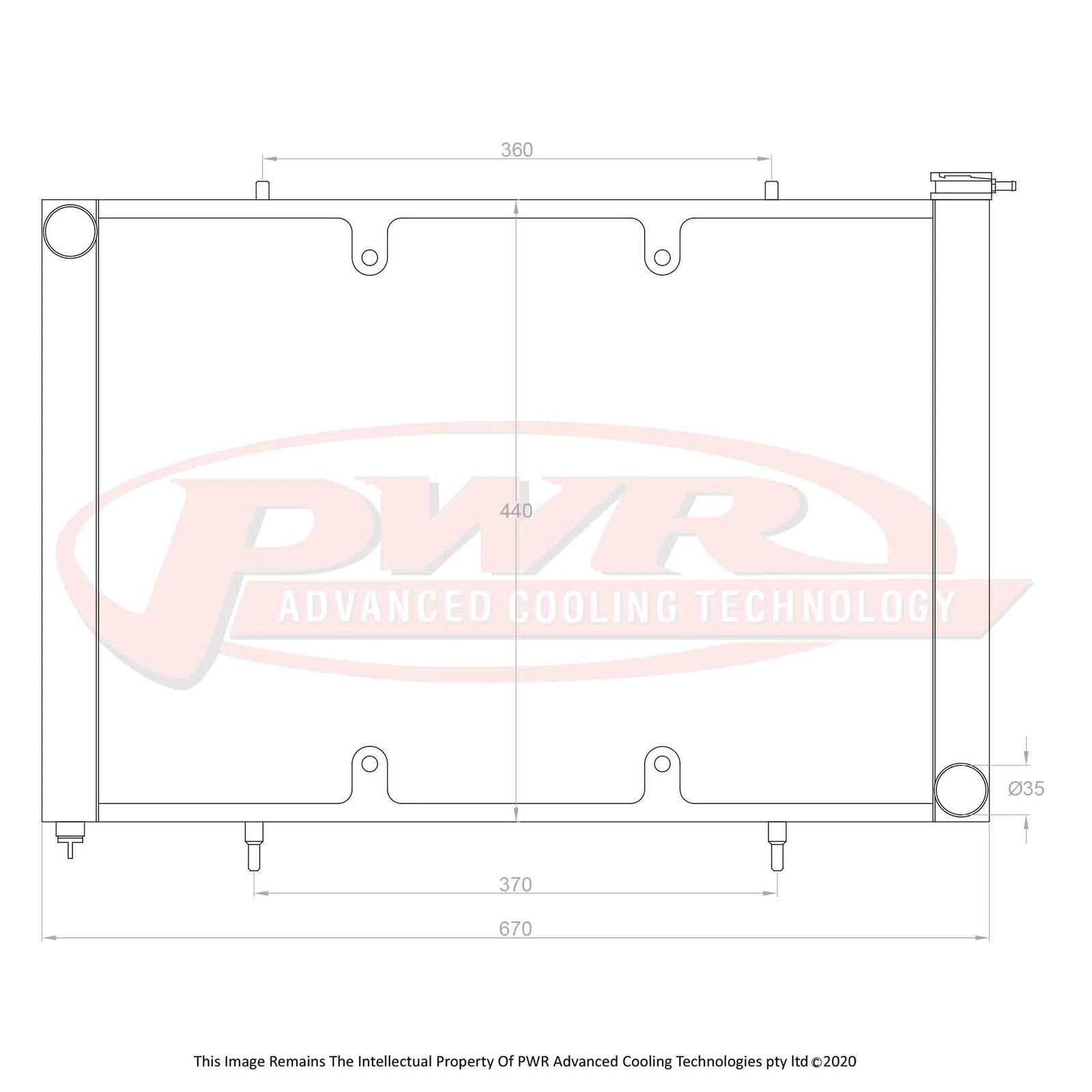 PWR - 55mm Performance Crossflow Radiator (Nissan Silvia 180SX S13 SR2 ...