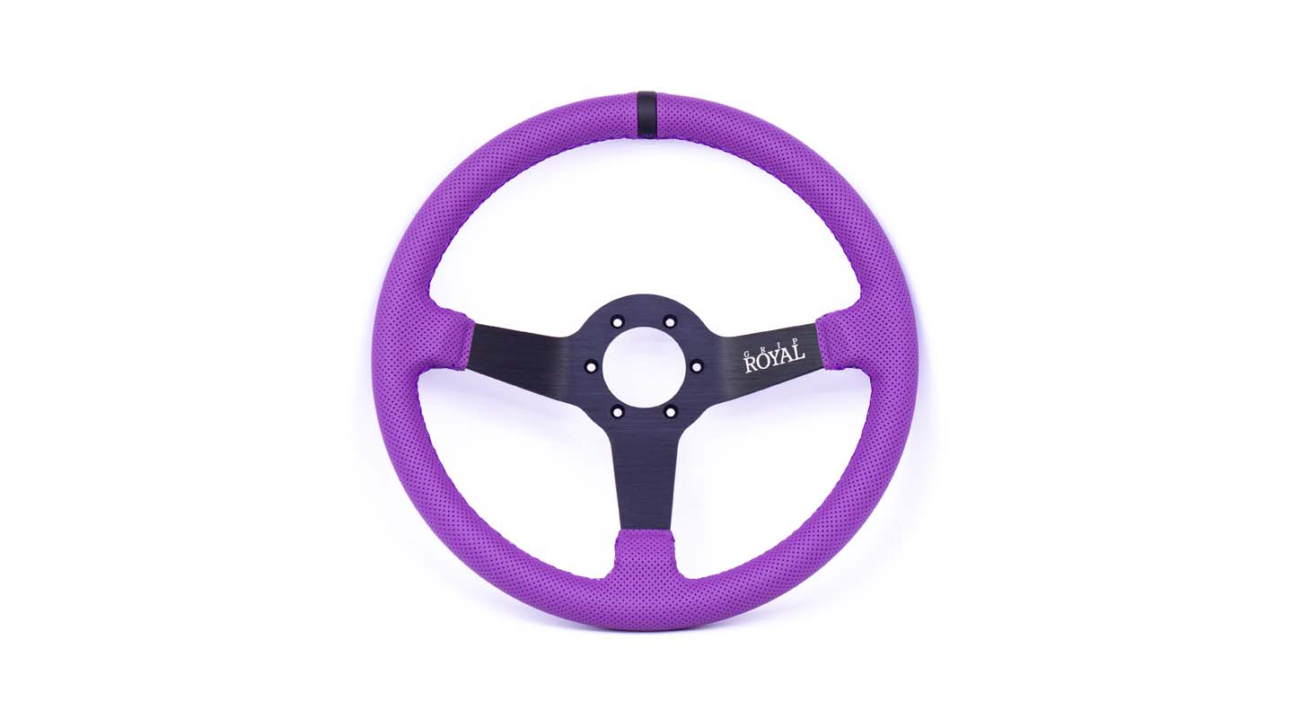 Grip Royal - Brute – 350mm – Purple Perforated Leather – Black TDC ...
