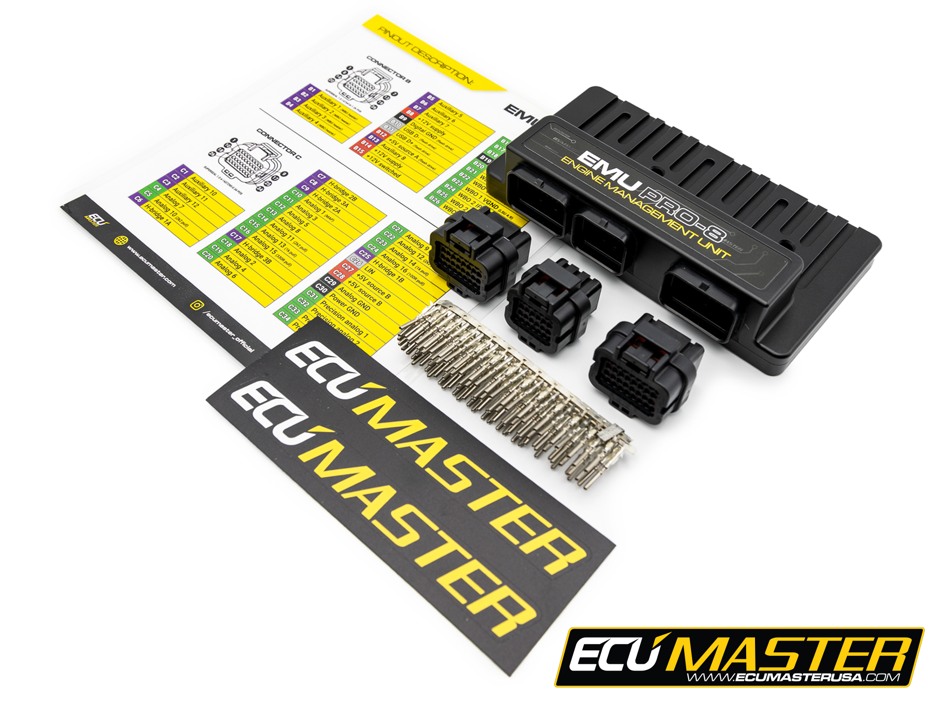 ECU MASTER - EMU PRO-8 w/Connectors – Drift HQ