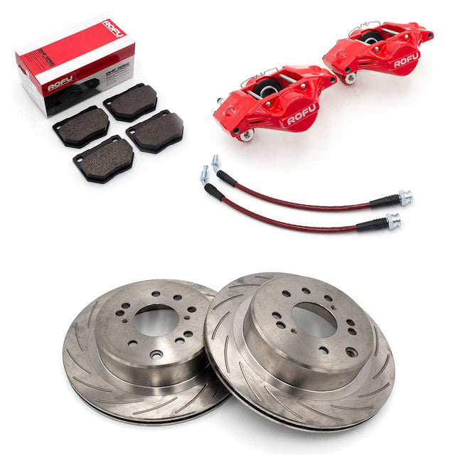 ROFU - Z32 Rear Brake Calipers, Rotors, Pads, and Line Swap Kit for Ni ...