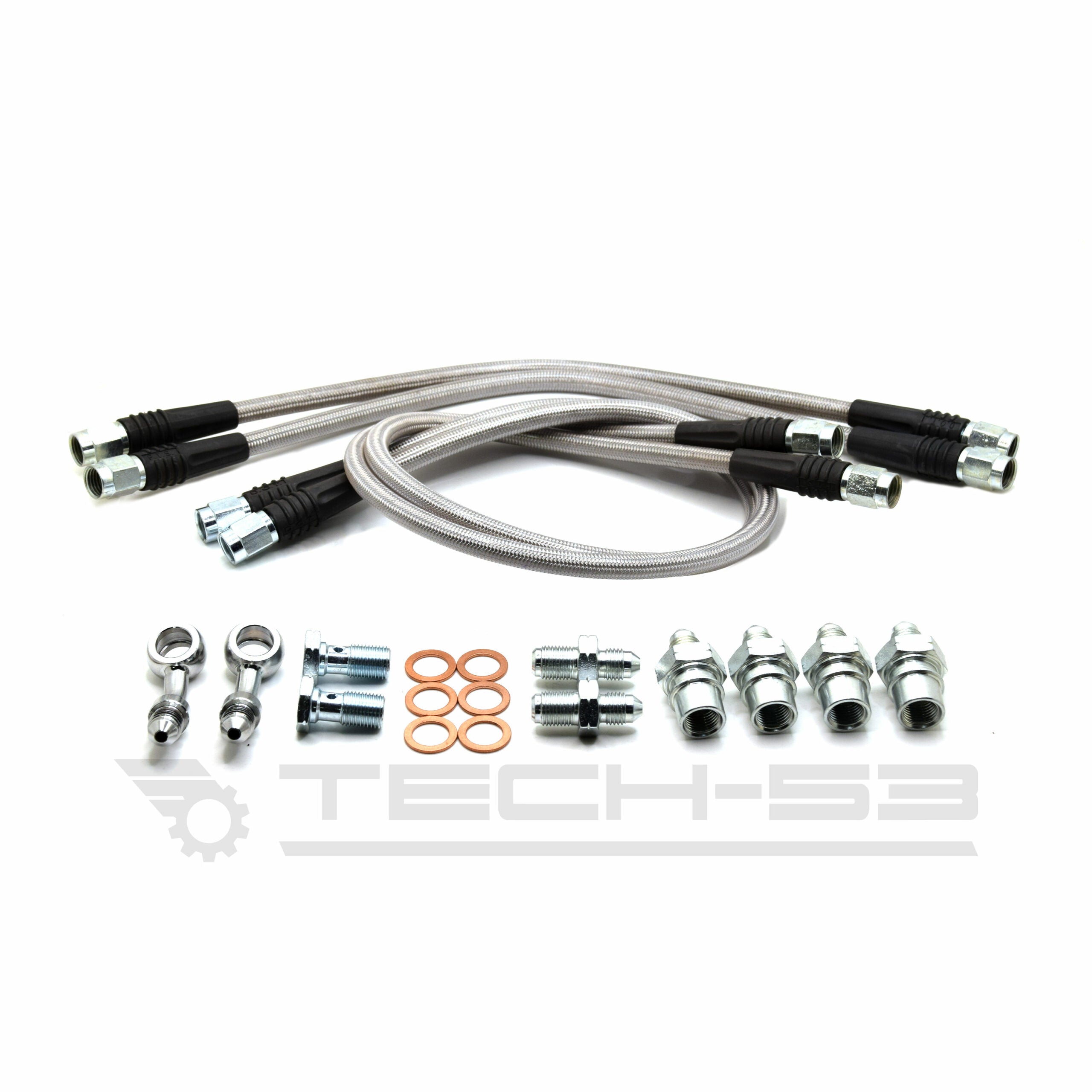 TECH 53 - Nissan 370Z/G37 FRONT/REAR Stainless Steel Brake Line PAIR ...