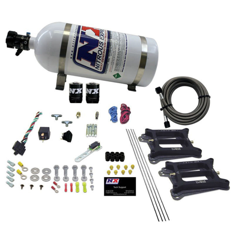 Nitrous Express Dual/4150/Gasoline Nitrous Kit (50-300HP) w/10lb Bottl ...